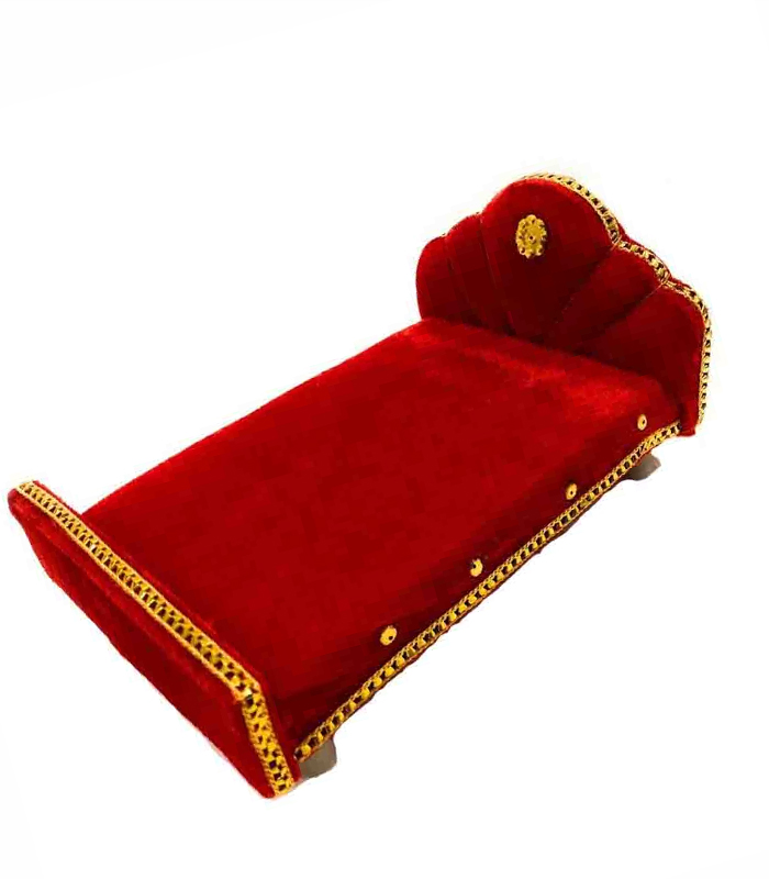 Red Velvet Bed For Laddu Gopal – Shree Radhe Radhe